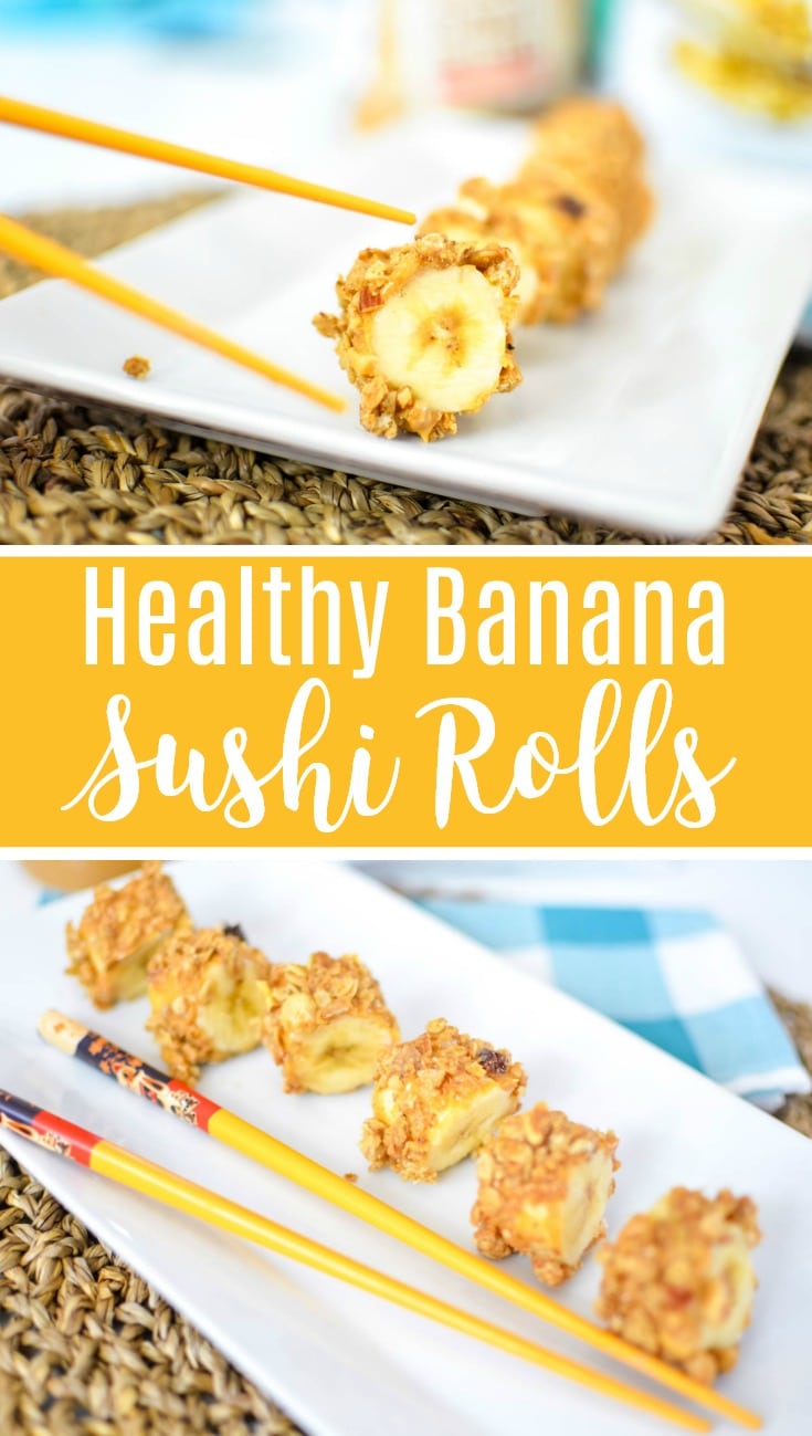 Healthy Banana Sushi Rolls - Quick & Easy After School Snack Idea