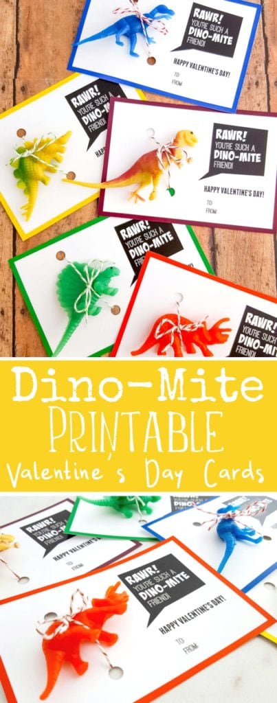 Printable Dinosaur Valentine's Day Cards | Dino-Mite Valentine Printable