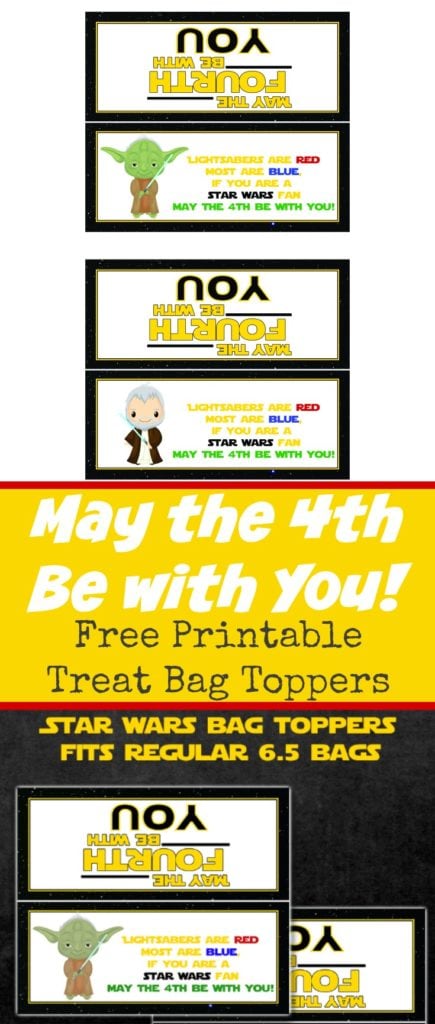 Star Wars "May the Fourth Be With You" Treat Bag Toppers