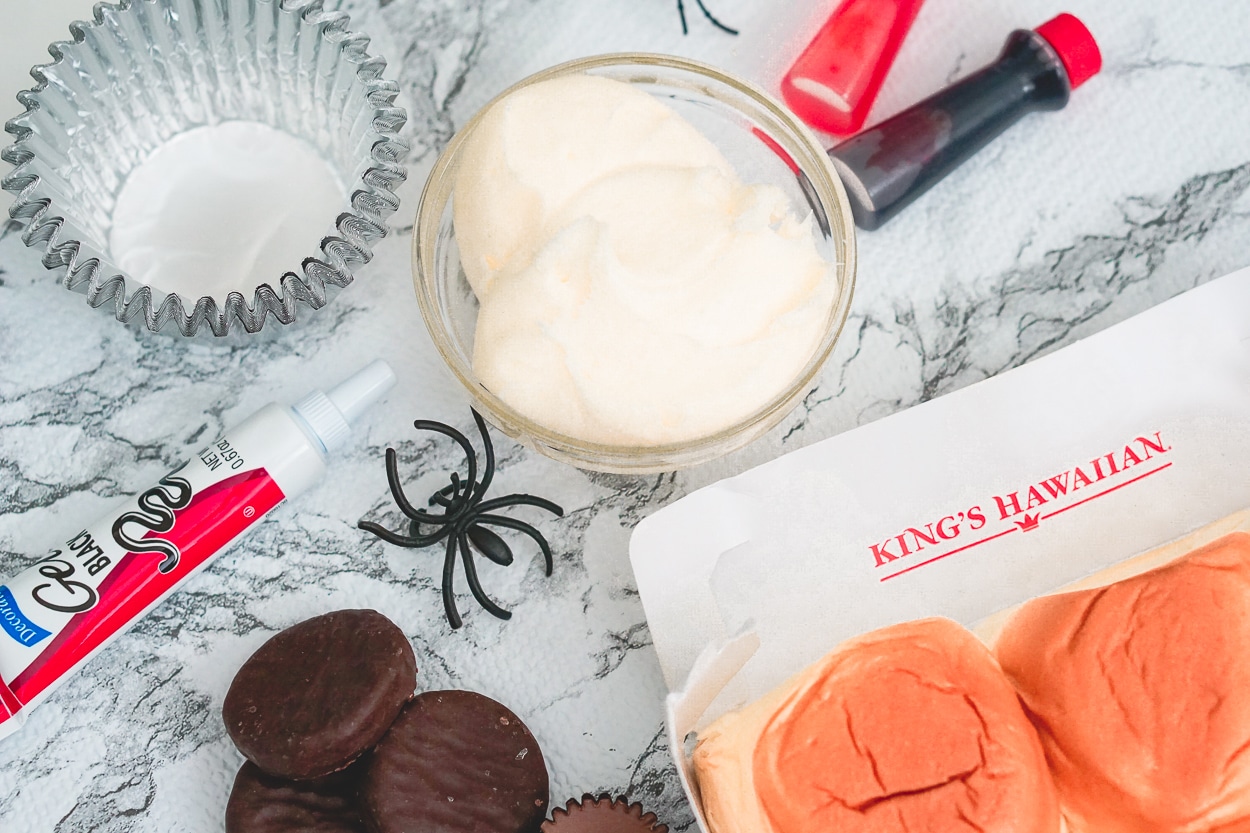 Spider Sweet Rolls with Cream Cheese Frosting