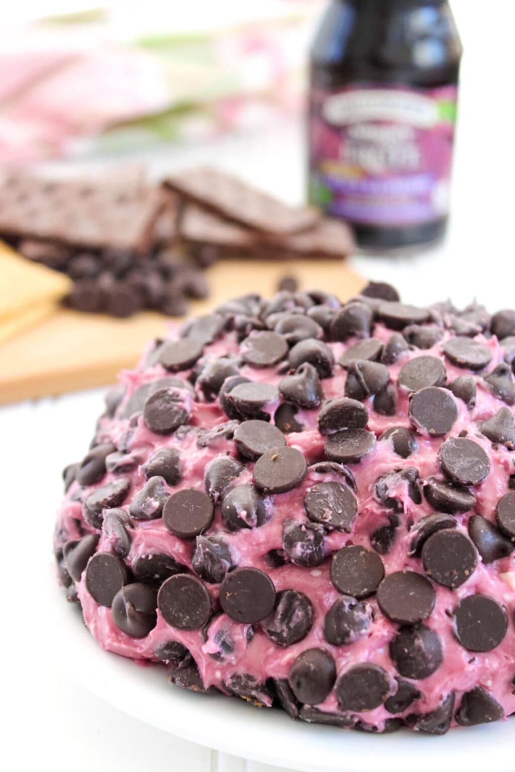 Raspberry Chocolate Chip Cheesecake Ball