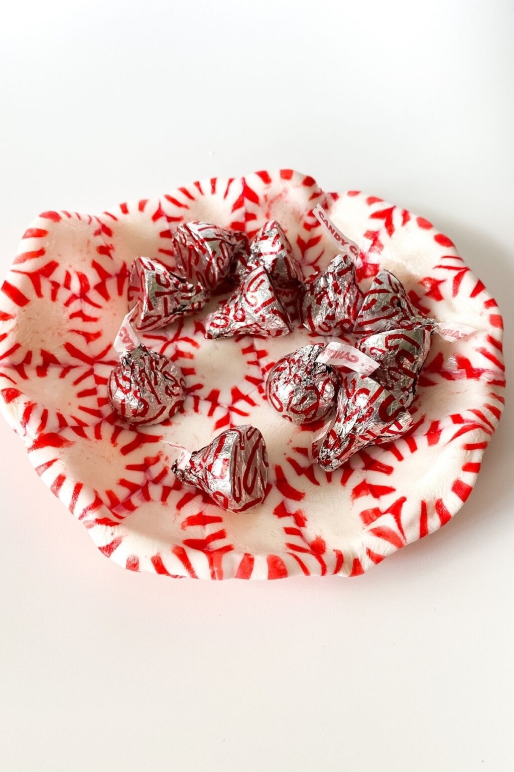 Festive DIY Peppermint Candy Bowls or Serving Dish
