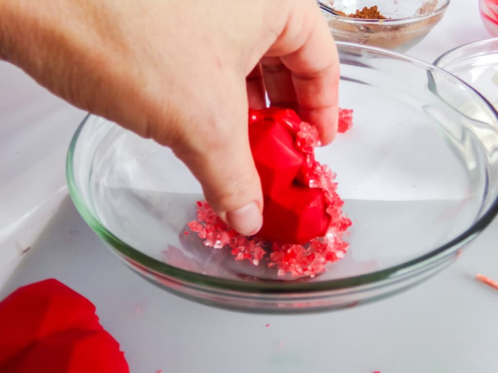 Red Heart Rock Candy Hot Cocoa Bombs