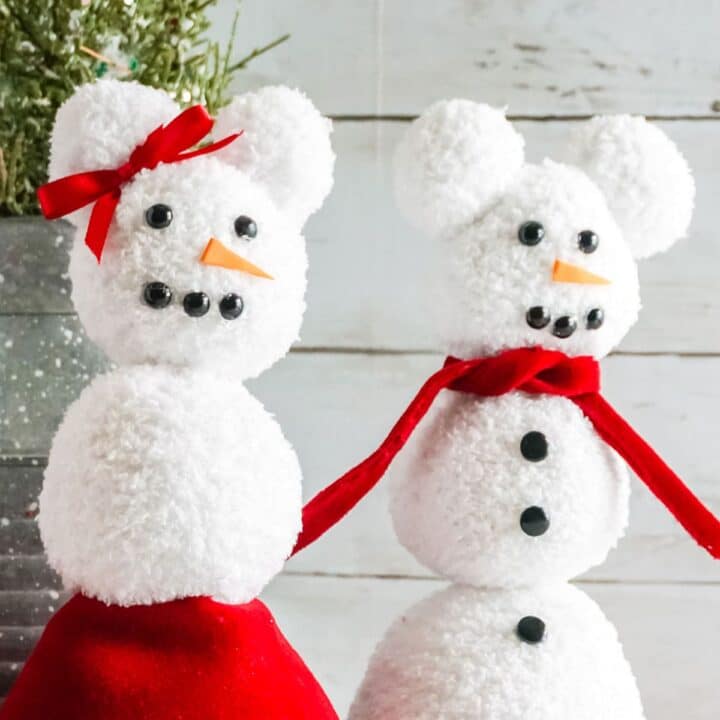 Easy Mickey & Minnie Snowman Craft for Disney Winter DIY Fun