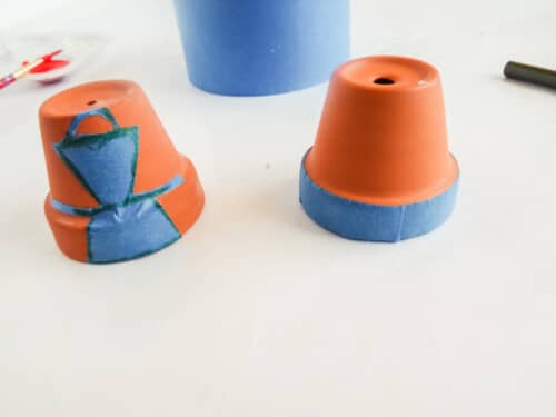 Santa & Mrs. Claus Terra Cotta Pot Ornaments