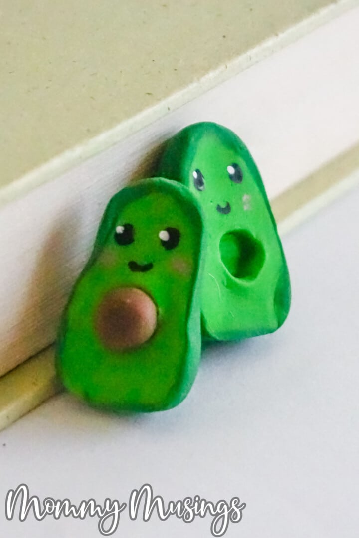 Polymer Clay Avocado Cutie BFF Charm Set - Kids Craft Idea