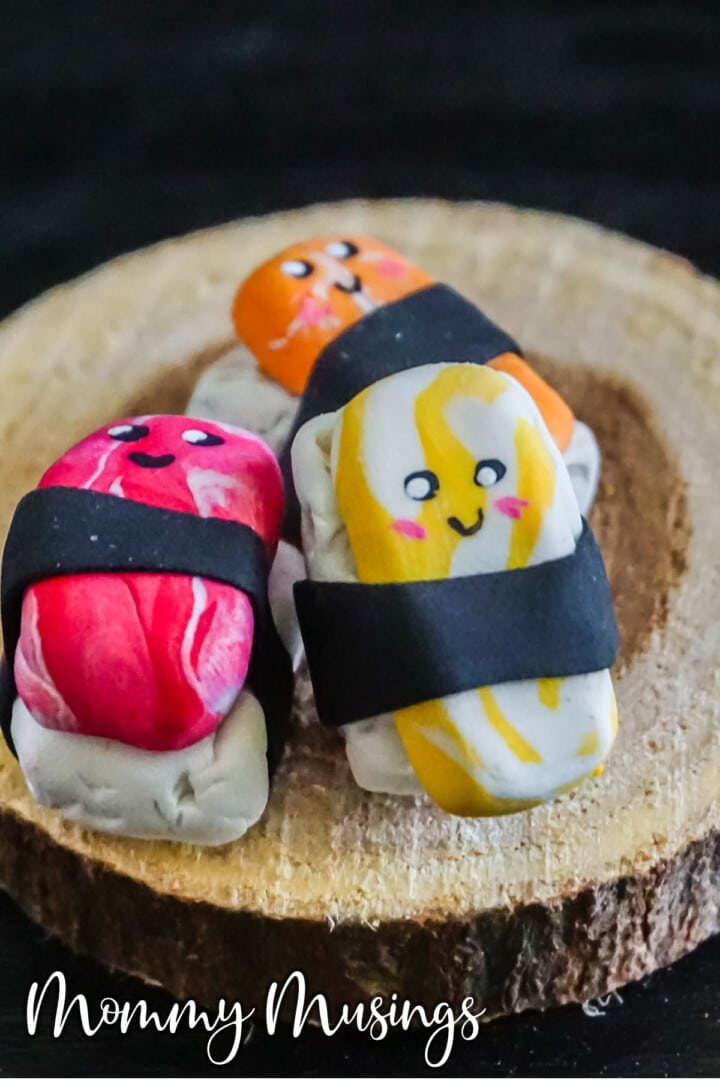 Adorable Sushi Charms from Polymer Clay - Kids Craft for Friends